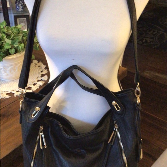 Jessica Simpson | Bags | Jessica Simpson Elegant Black Leather Shoulder ...